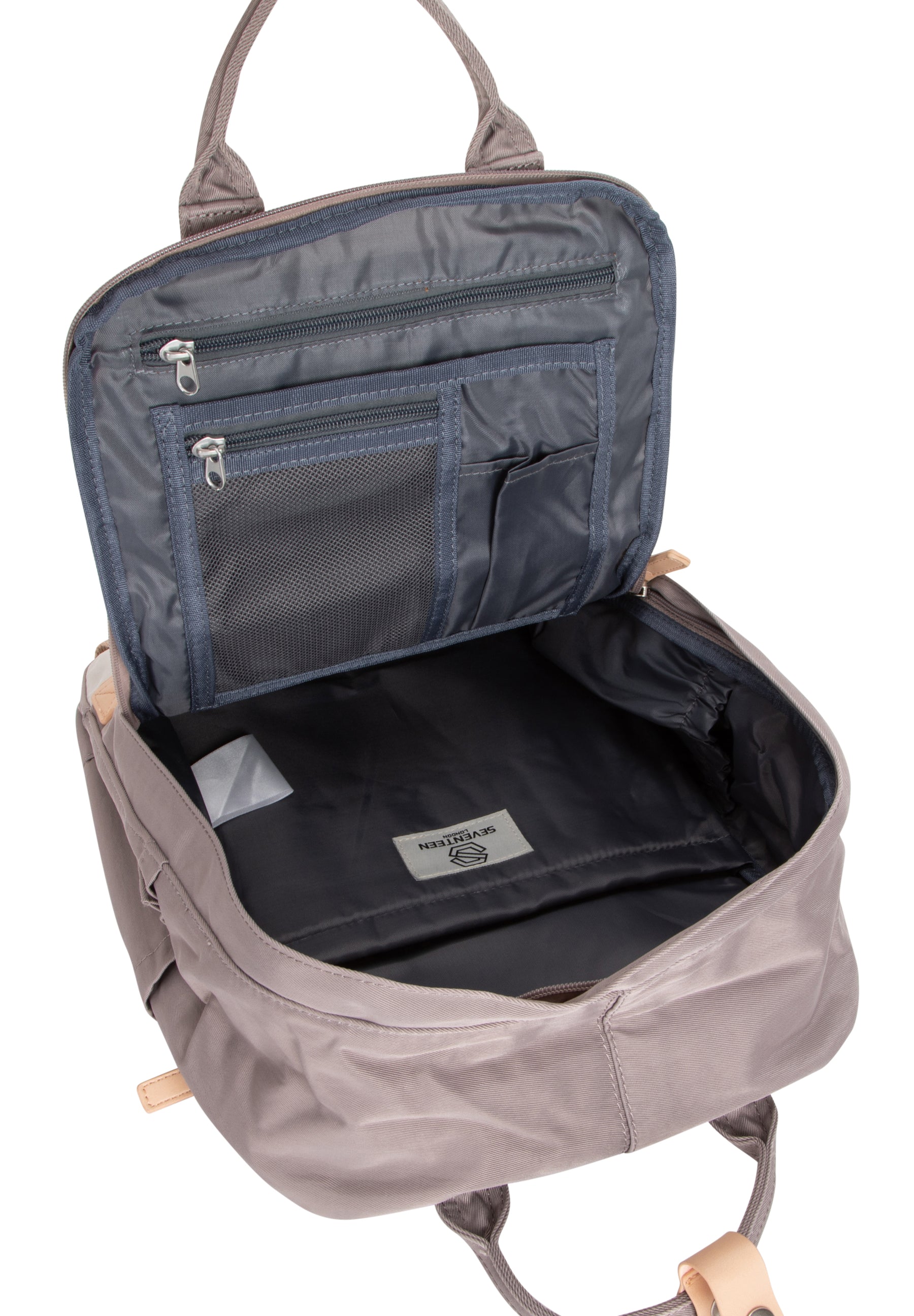 The Wimbledon Backpack - Grey with Cream