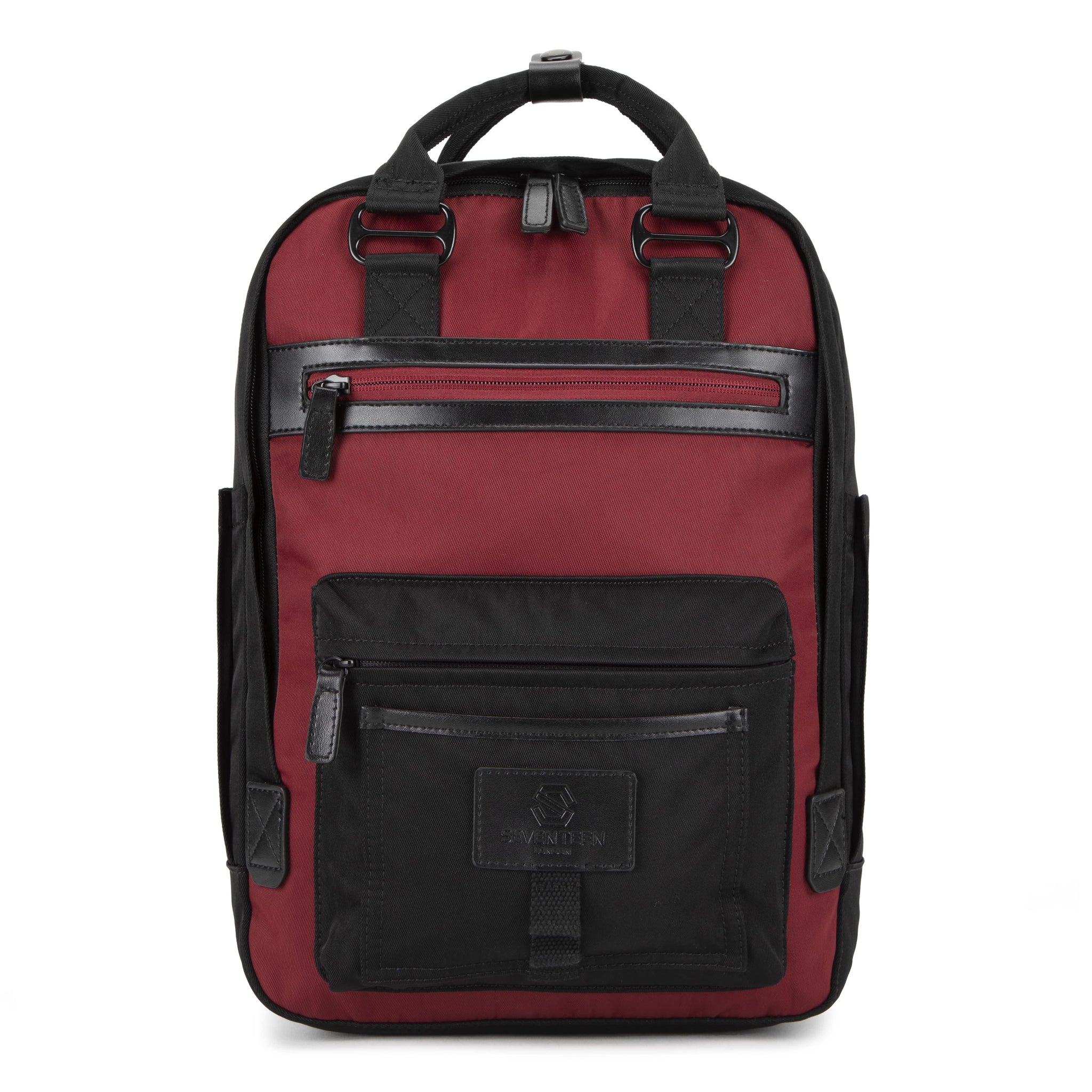 The Wimbledon Backpack - Black with Burgundy