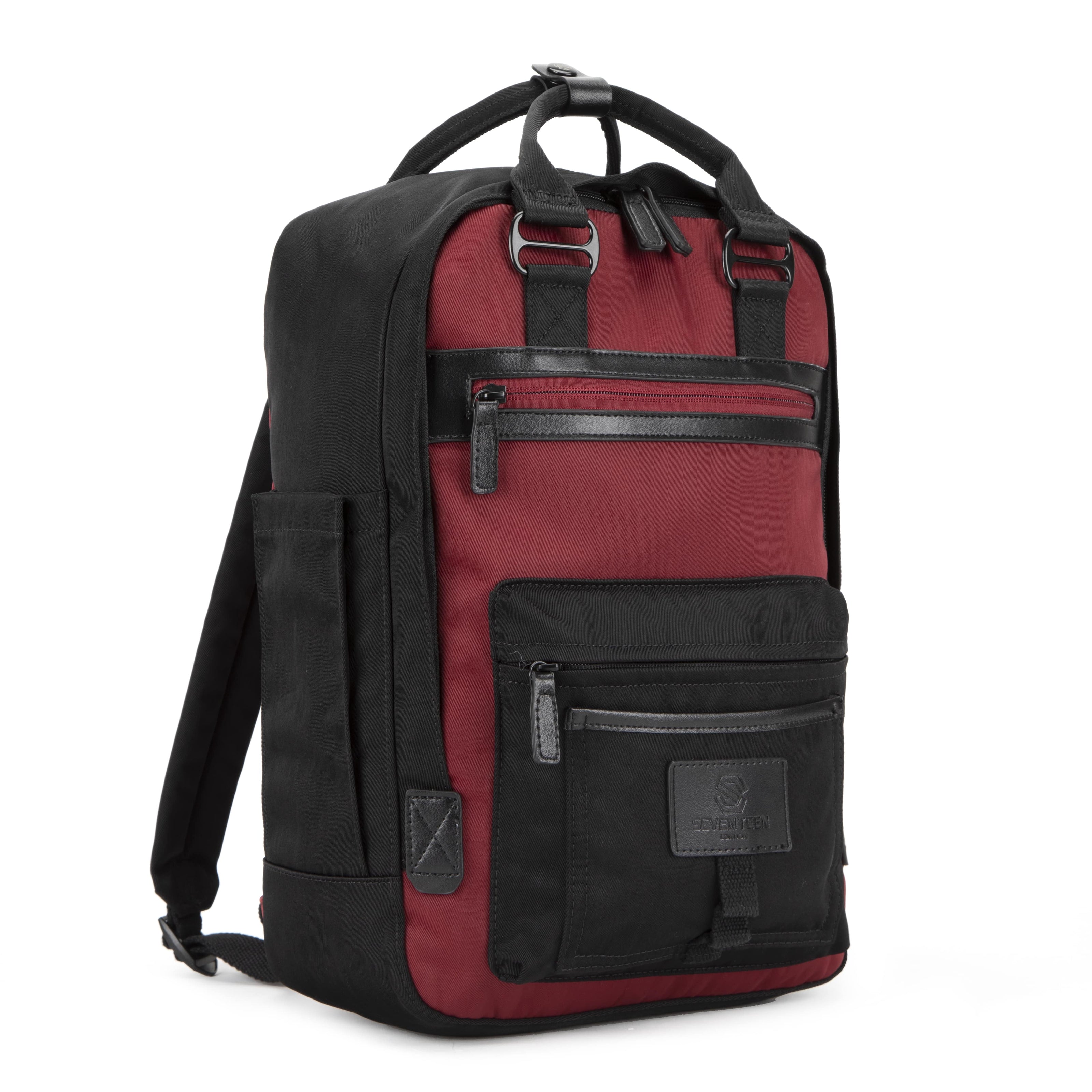 The Wimbledon Backpack - Black with Burgundy
