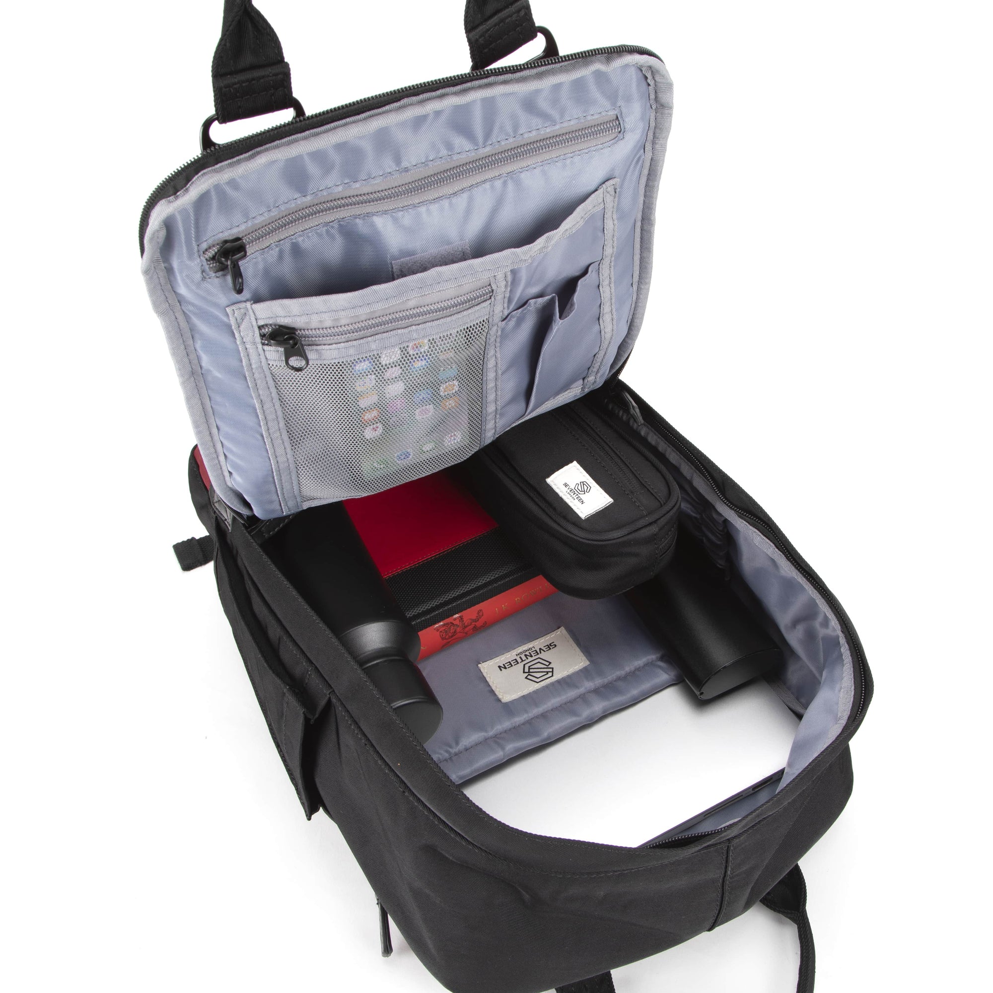 The Wimbledon Backpack - Black with Burgundy