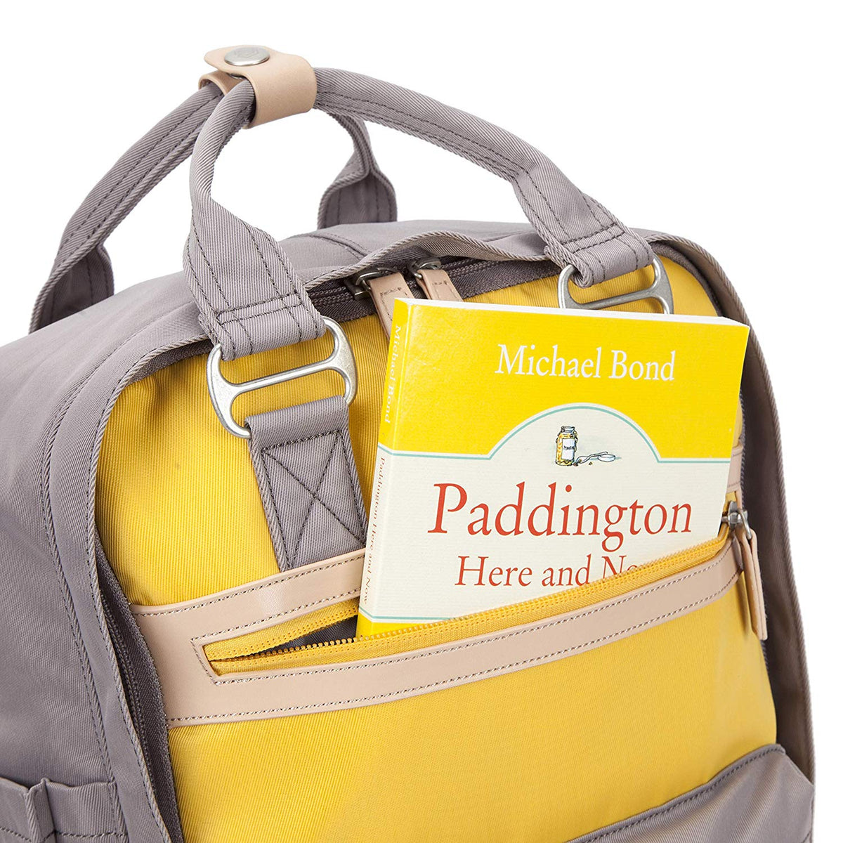 The Wimbledon Backpack - Grey with Yellow
