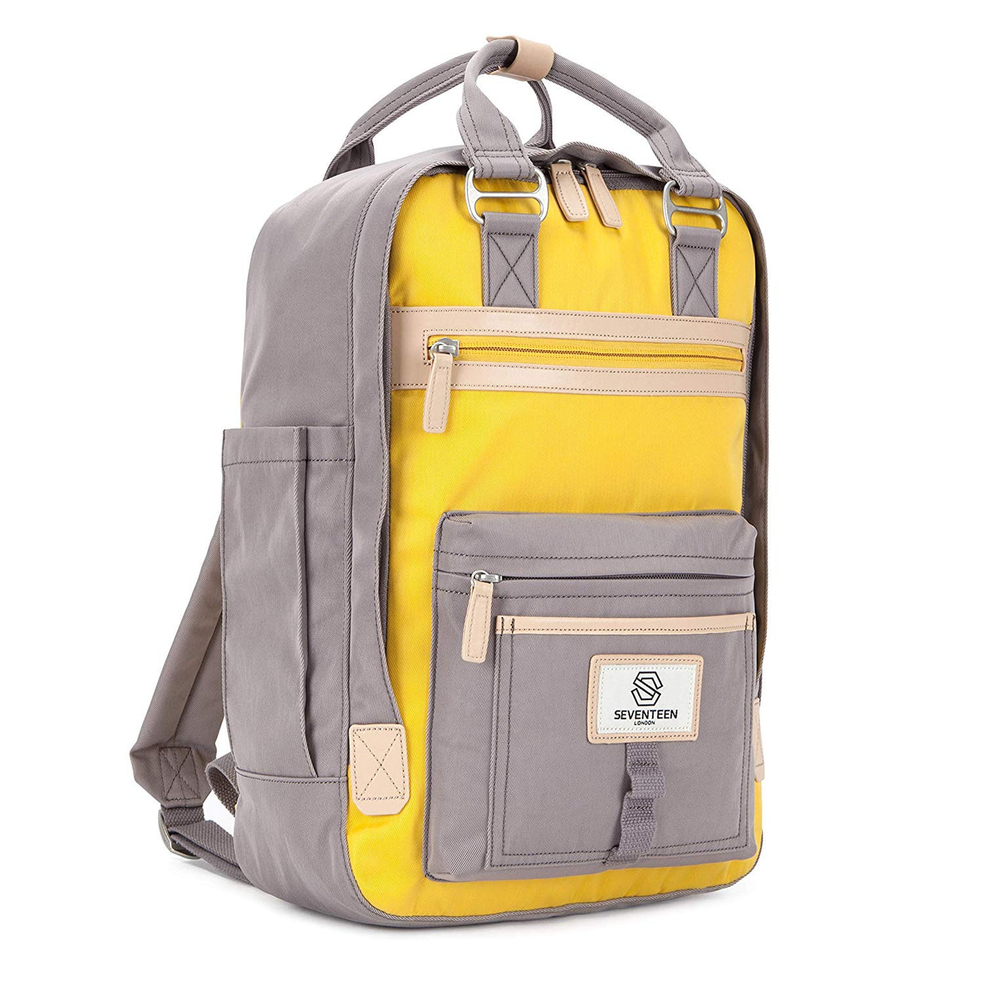 The Wimbledon Backpack - Grey with Yellow