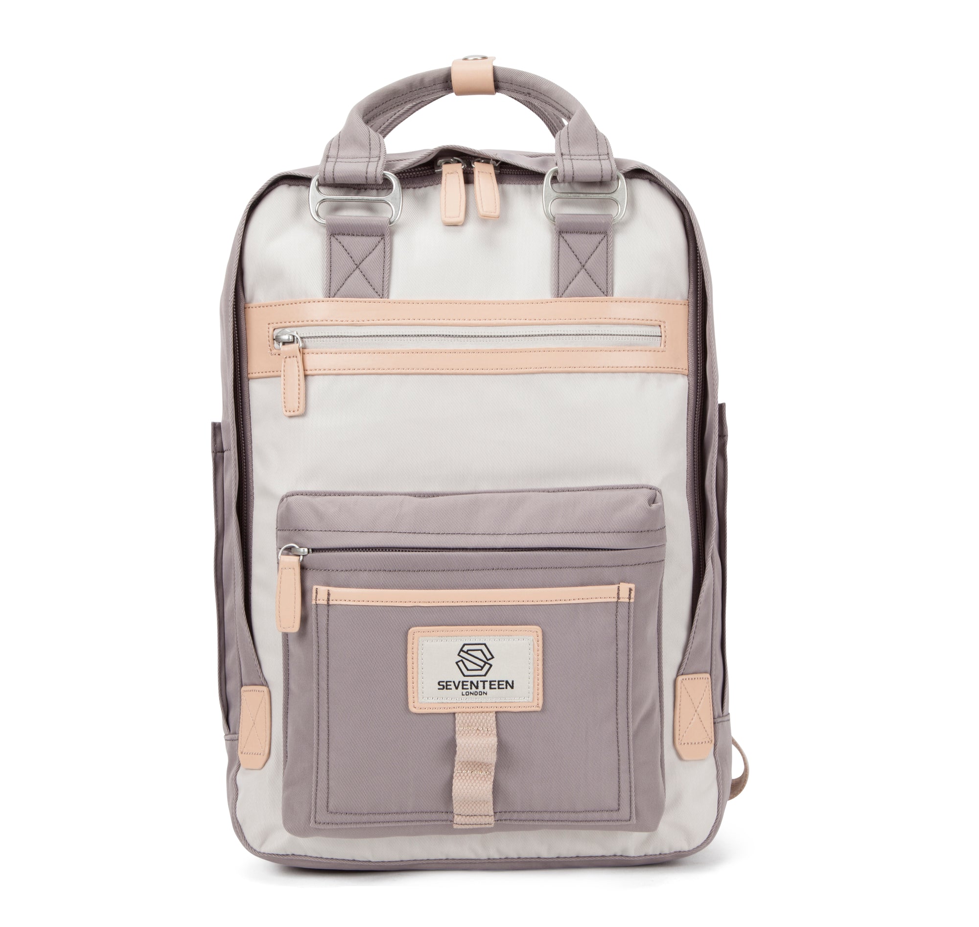The Wimbledon Backpack - Grey with Cream