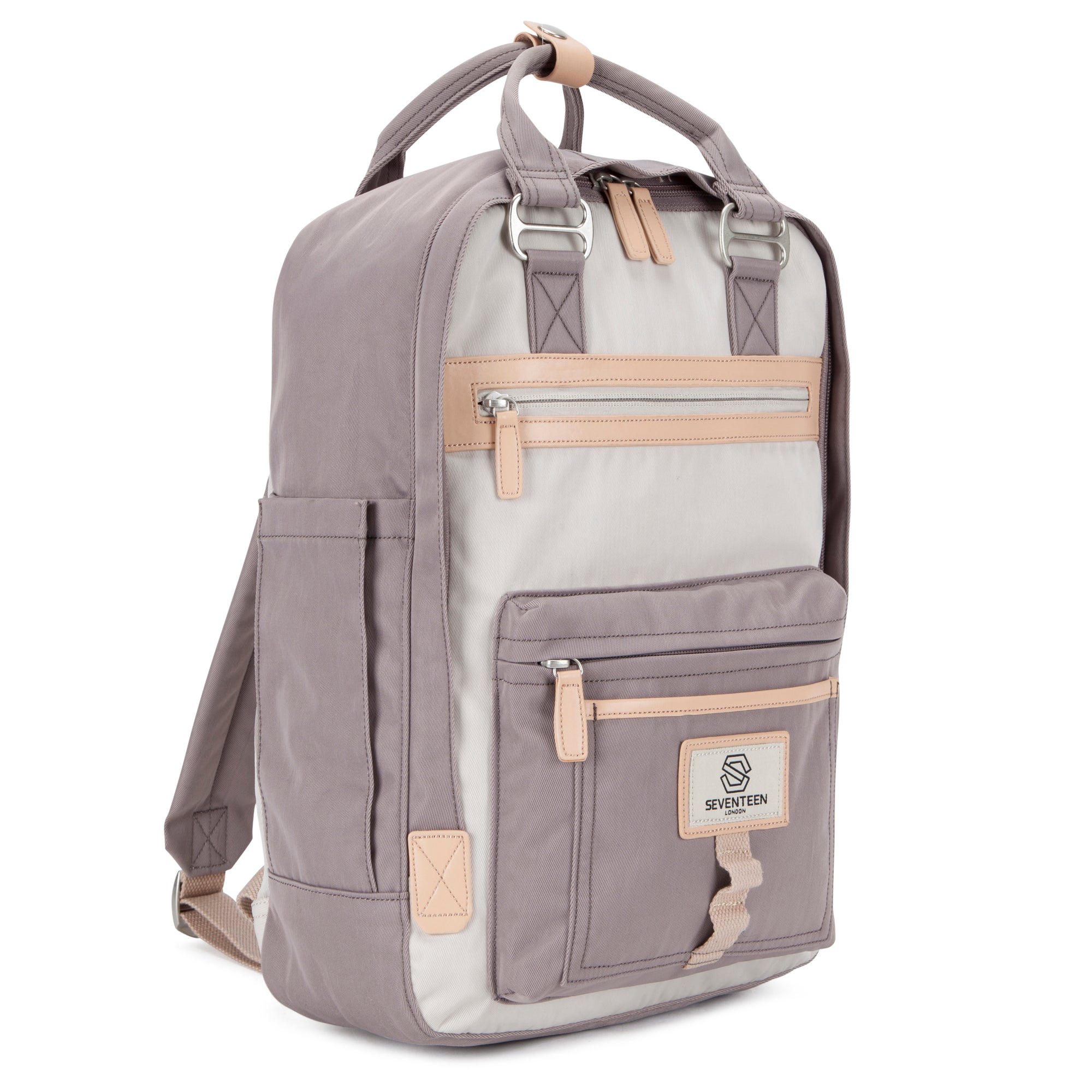 The Wimbledon Backpack - Grey with Cream