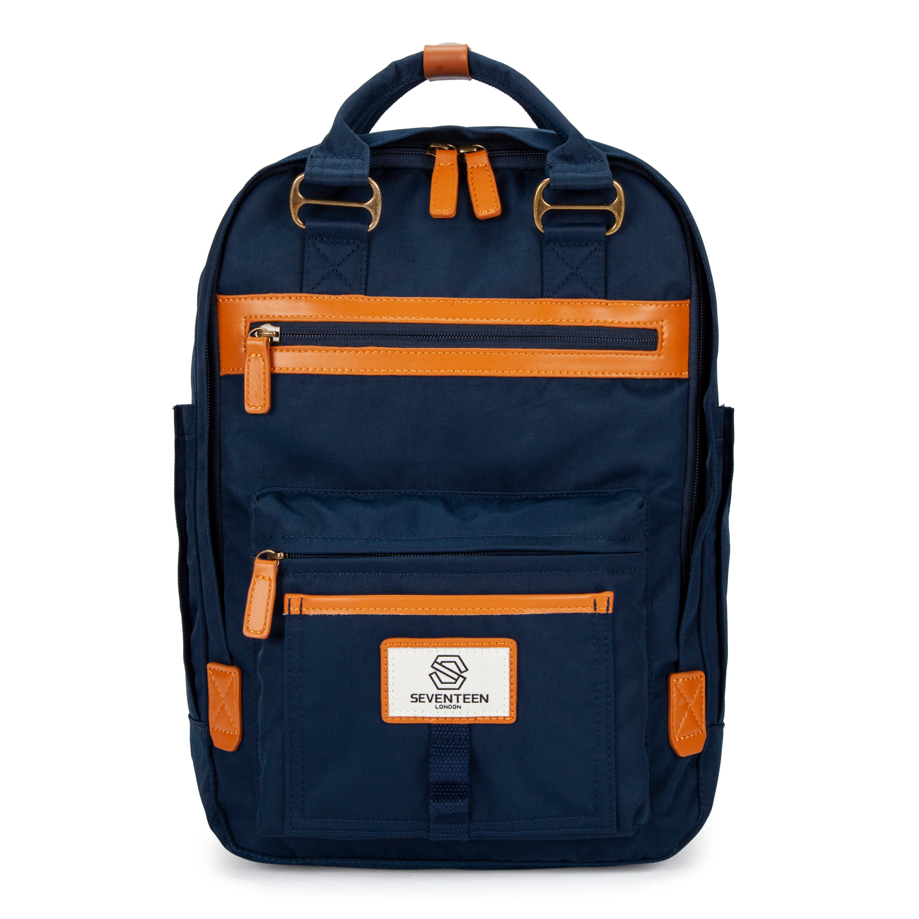 The Wimbledon Backpack - Navy with Tan