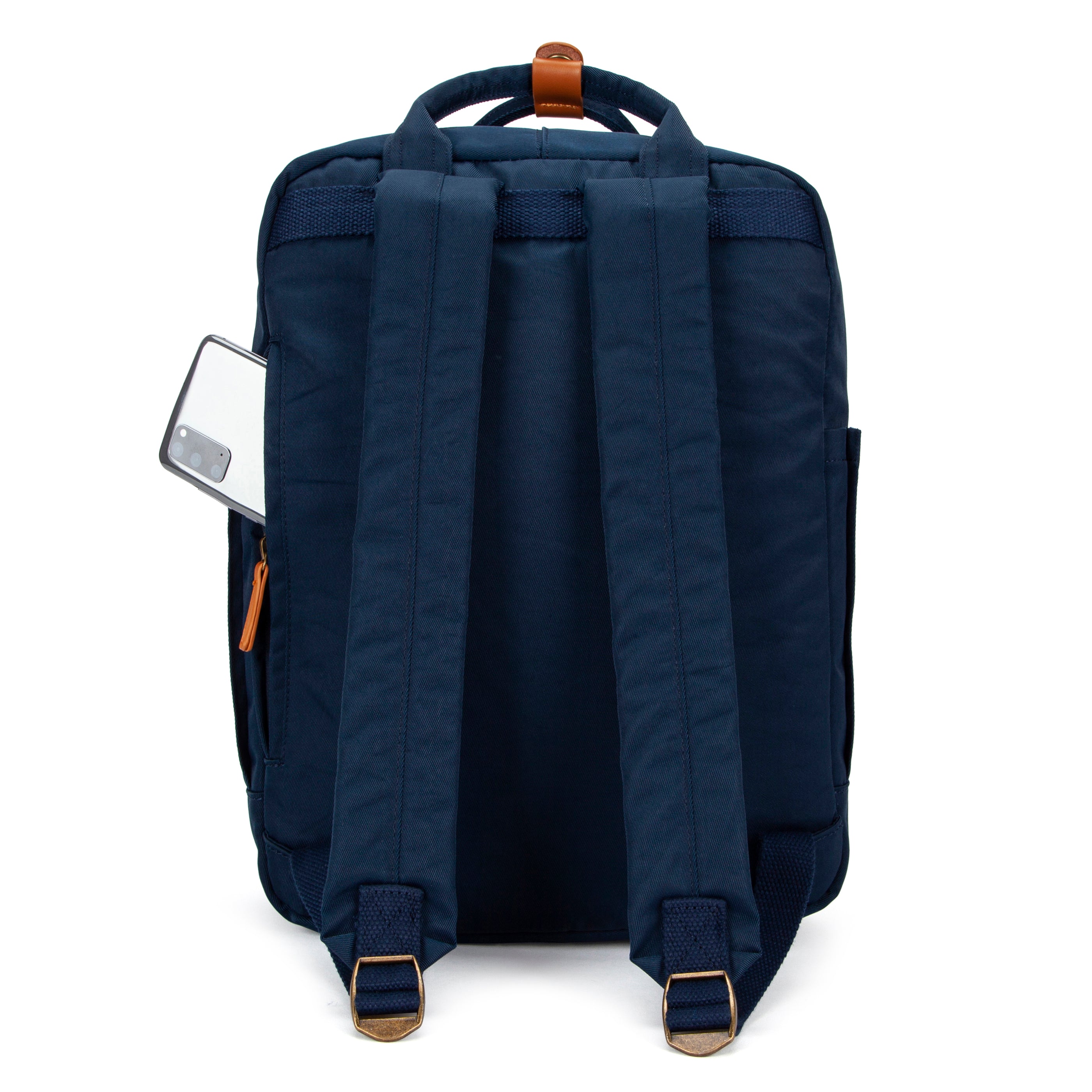 The Wimbledon Backpack - Navy with Tan