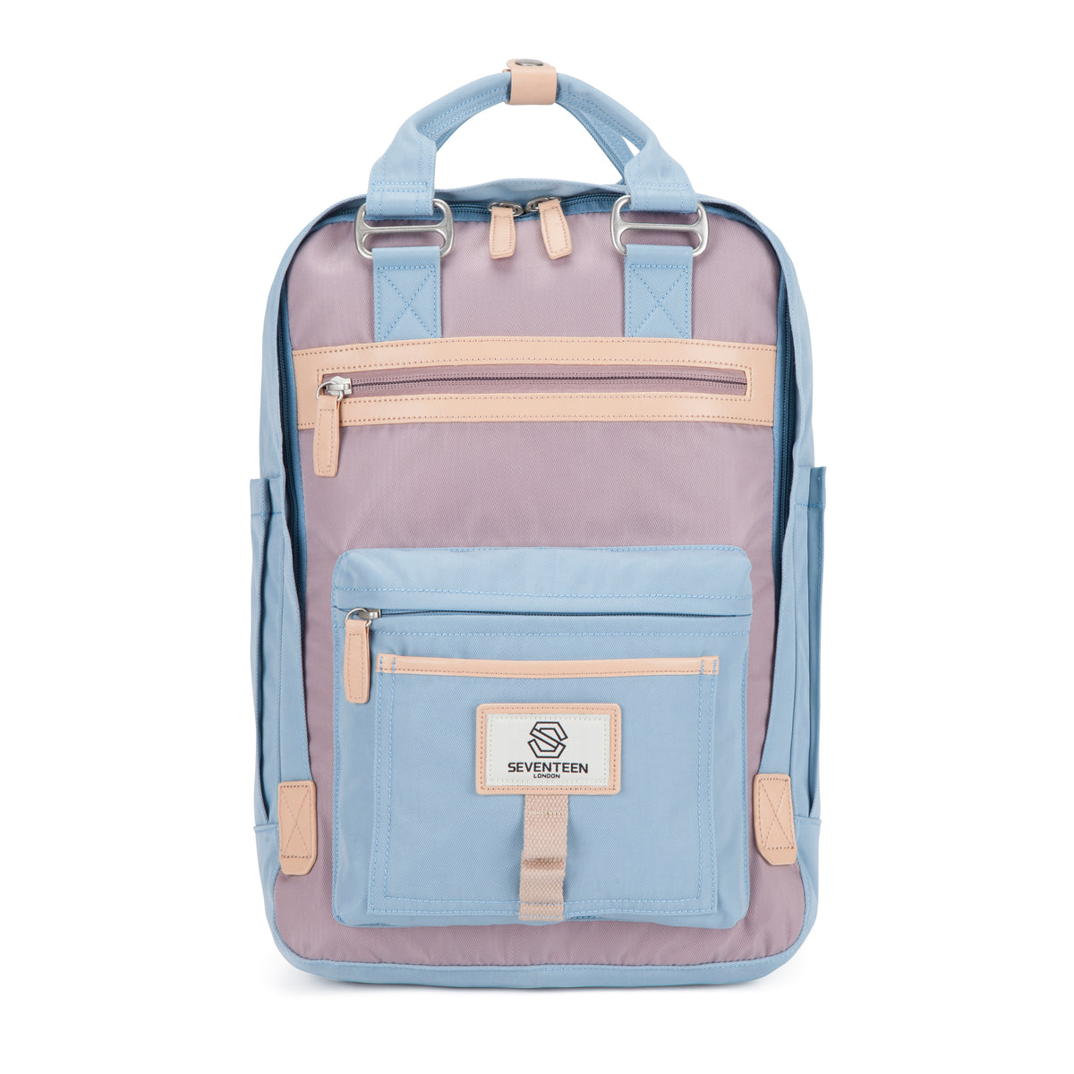 The Wimbledon Backpack - Light Blue with Lilac